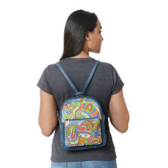 Bags | Multicolor Hand Painted Backpack | Poshmark